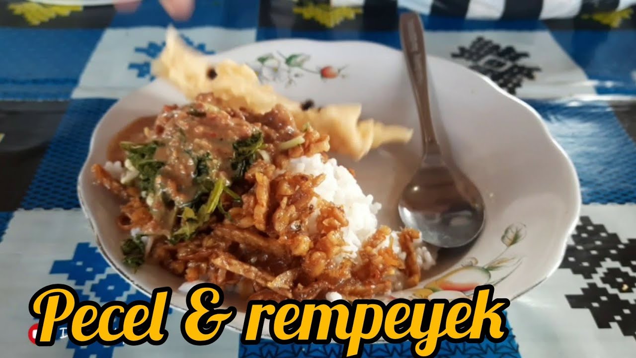 Pecel lauk rempeyek, rp. 5 ribu pasar wage dimong madiun - YouTube