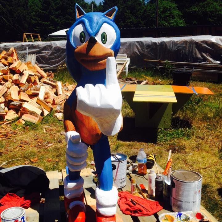 Sonic The Hedgehog Wooden Sculpture - YouTube