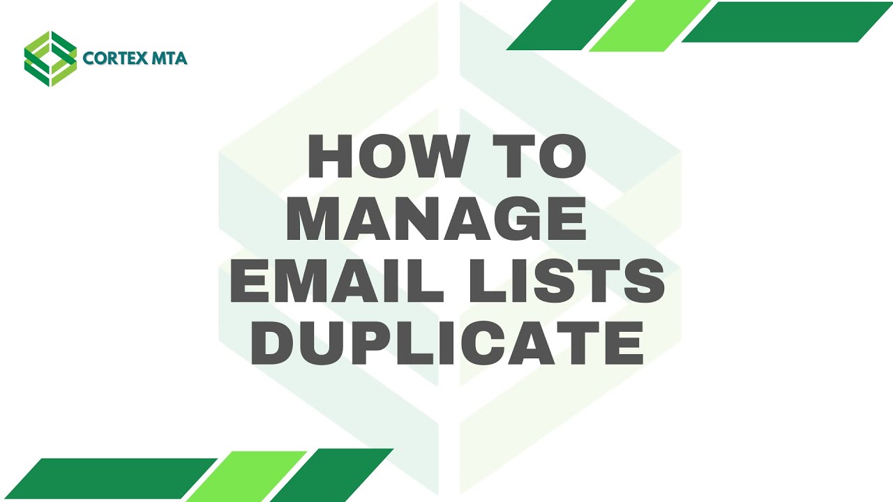 How To Manage Email Lists Duplicate - YouTube