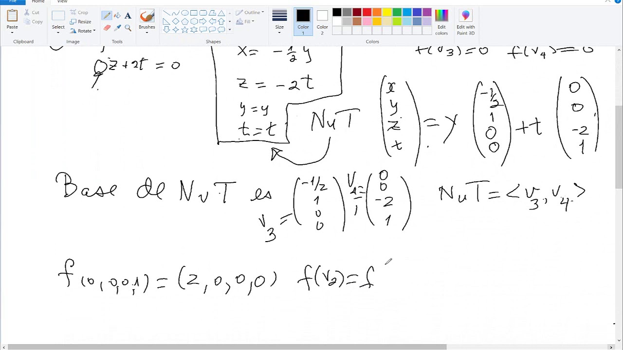 200501 Ejercicio resuelto de Matriz de una transformacion en base ...