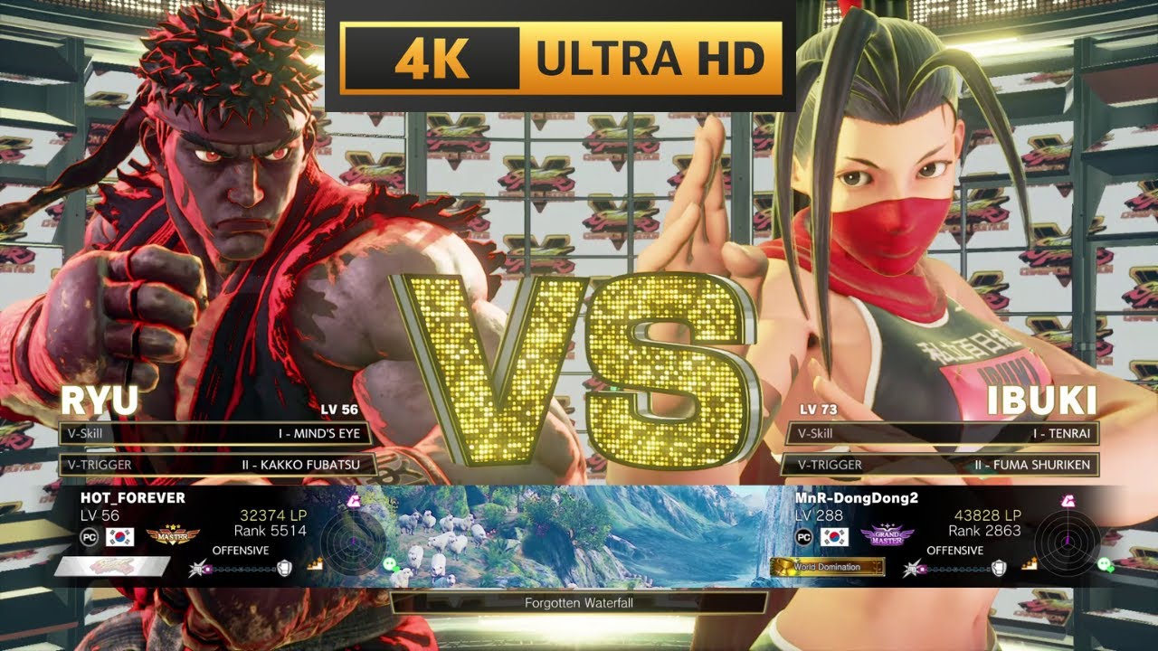 Ryu (Master) vs Ibuki (Grand Master) | Street Fighter V CE | 4K 60Fps ...