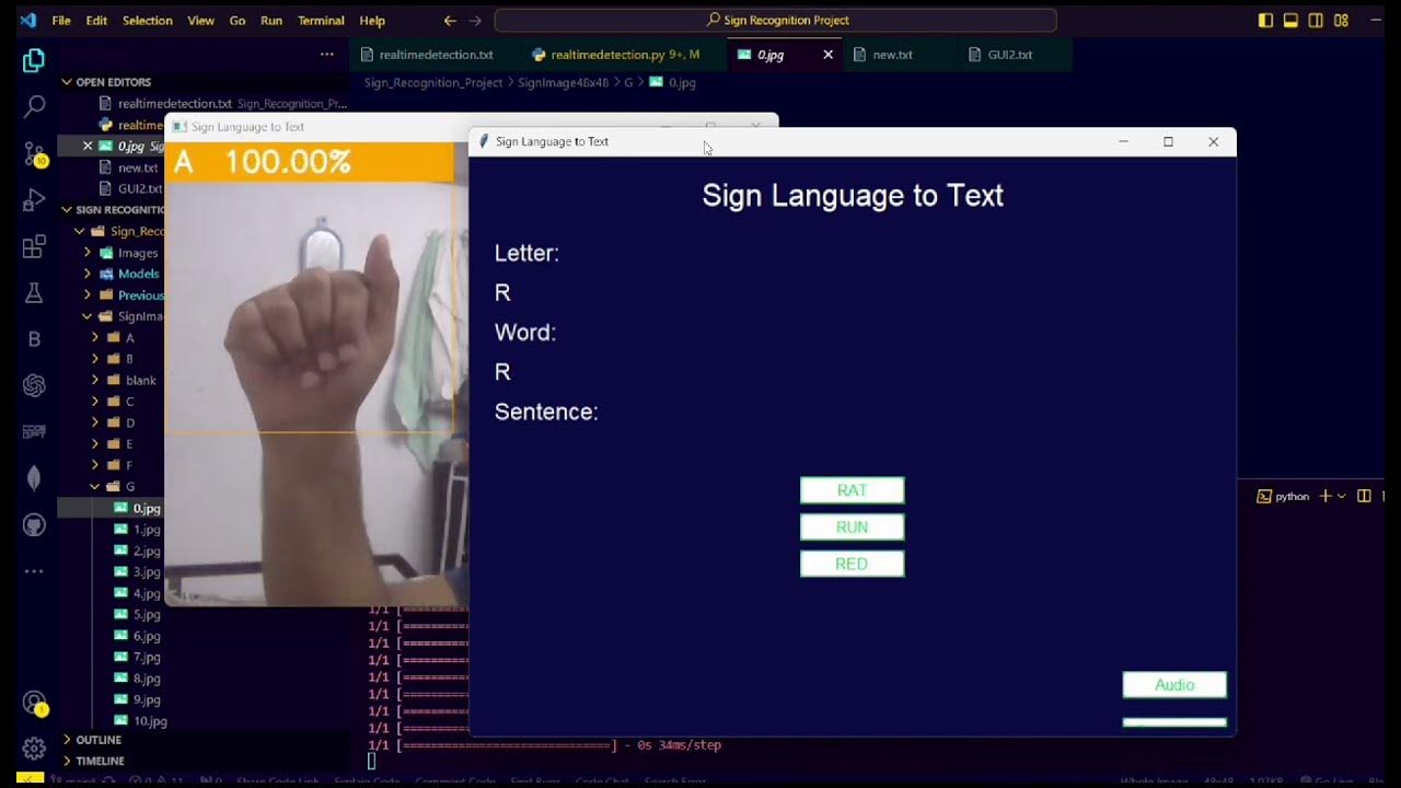 Sign Language to Text and Audio Conversion | Mini Project | CNN - YouTube