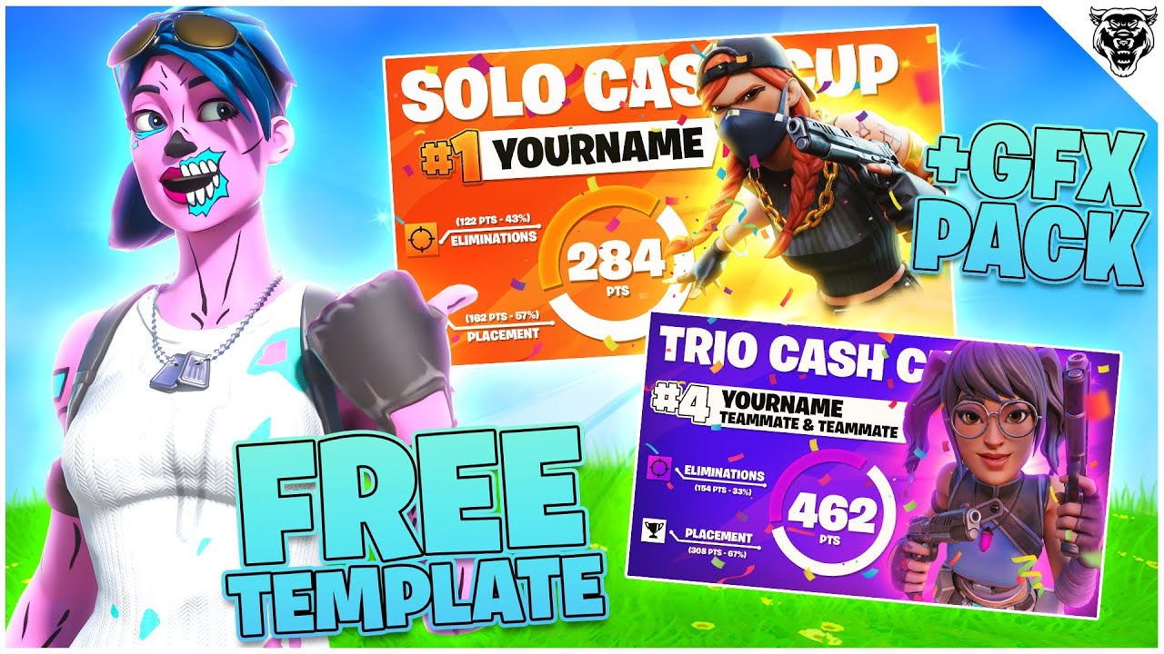 Fortnite Thumbnail GFX Pack + Template | Free PSD Download - YouTube