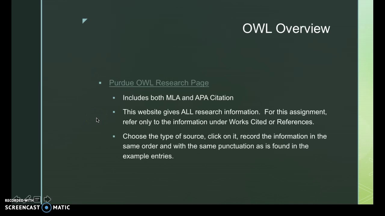Purdue OWL Citing Sources - YouTube