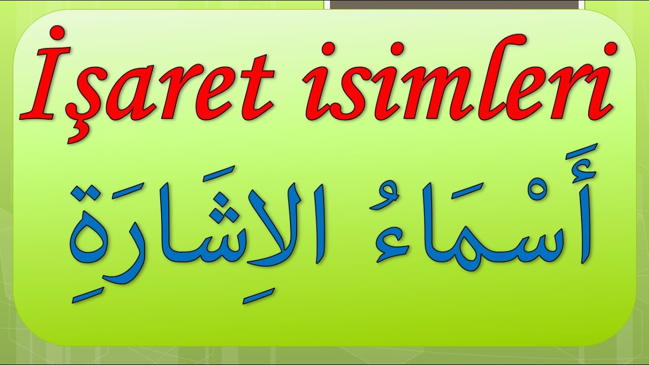 ARAPÇA İŞARET İSİMLERİ -1 - YouTube