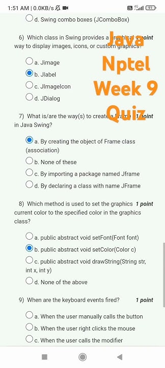 Programming in Java Week 9 assignment answers Nptel #nptel #viralshort - YouTube