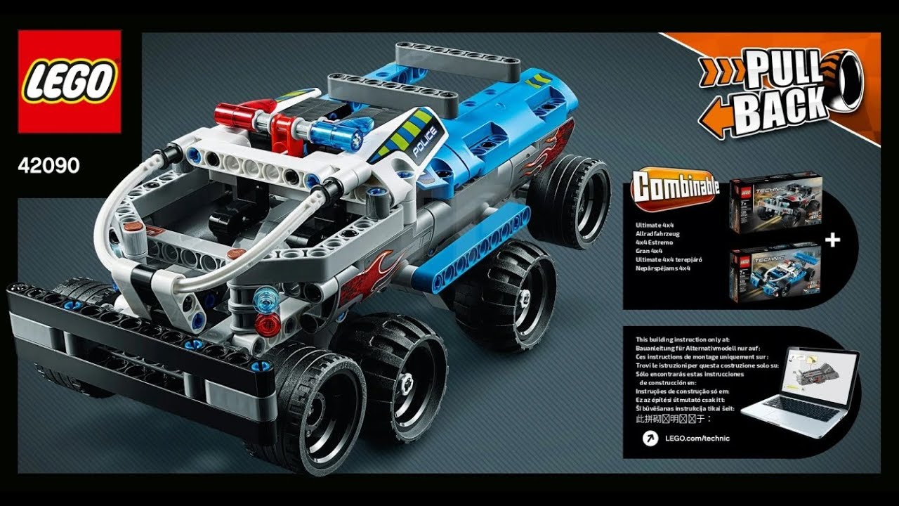 LEGO SET 42090+42091 Ultimate 4 x 4, Technic, pull back, speed build ...