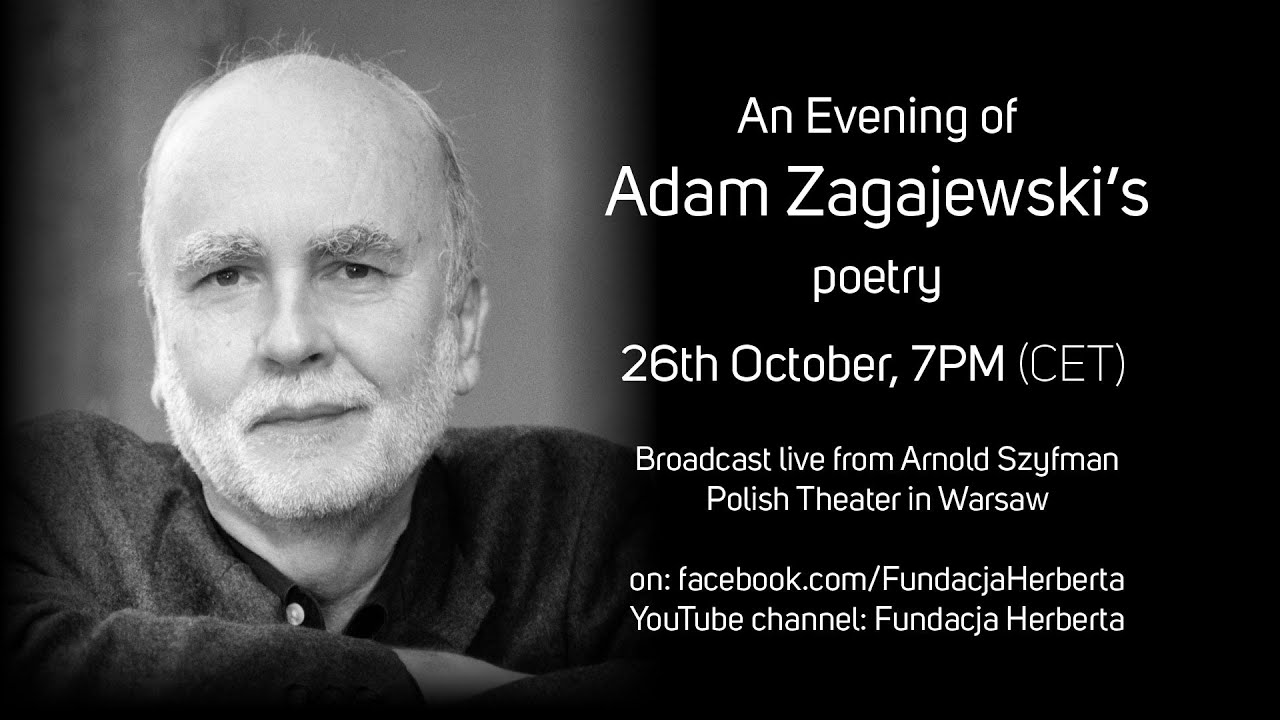 LIVE: An Evening of Adam Zagajewski's poetry - YouTube