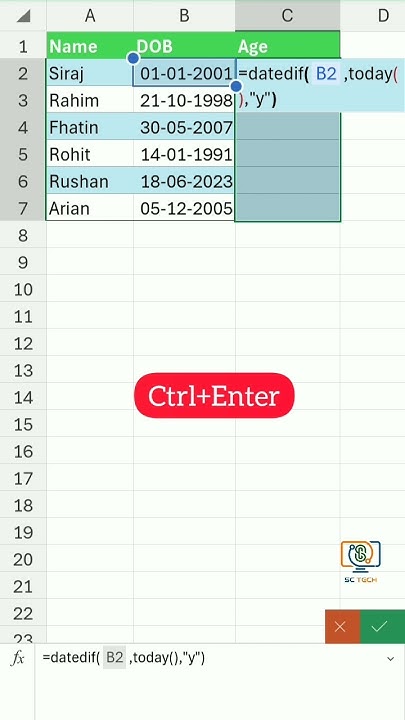 How to calculate age in Ms Excel || Excel magic trick 💡 | | Excel ...