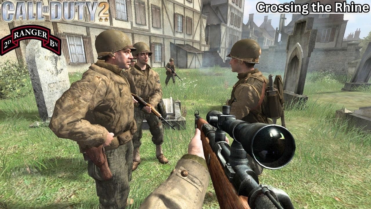 Crossing the Rhine - American Campaign. Call of Duty 2. - YouTube