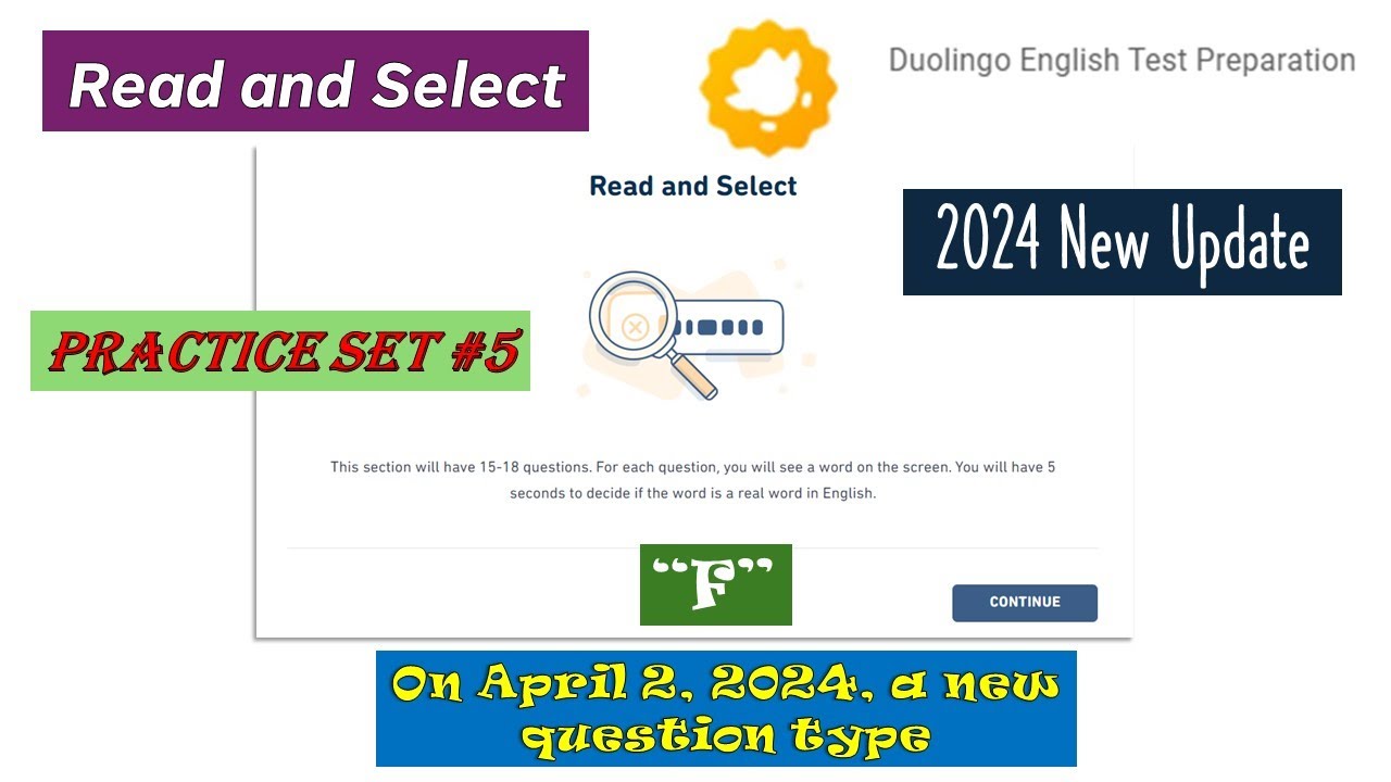 (2024 New update) Read & Select - Practice set #5 - Duolingo English ...