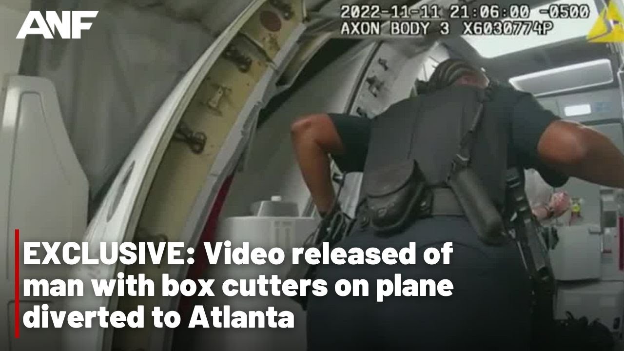 Video released of man with box cutter on Frontier flight - YouTube
