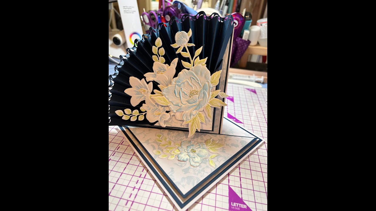 Fan Floral Twisted Easel Card - YouTube