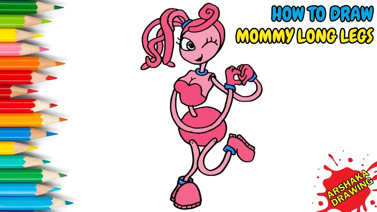 How to Draw Mommy Long Legs Easy Step | Poppy Playtime | Arshaka ...