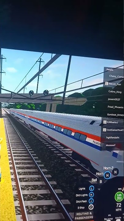 Amtrak AEM7 Crescent crossing in Levittown Septa Station Northeast corridor train simulator ...