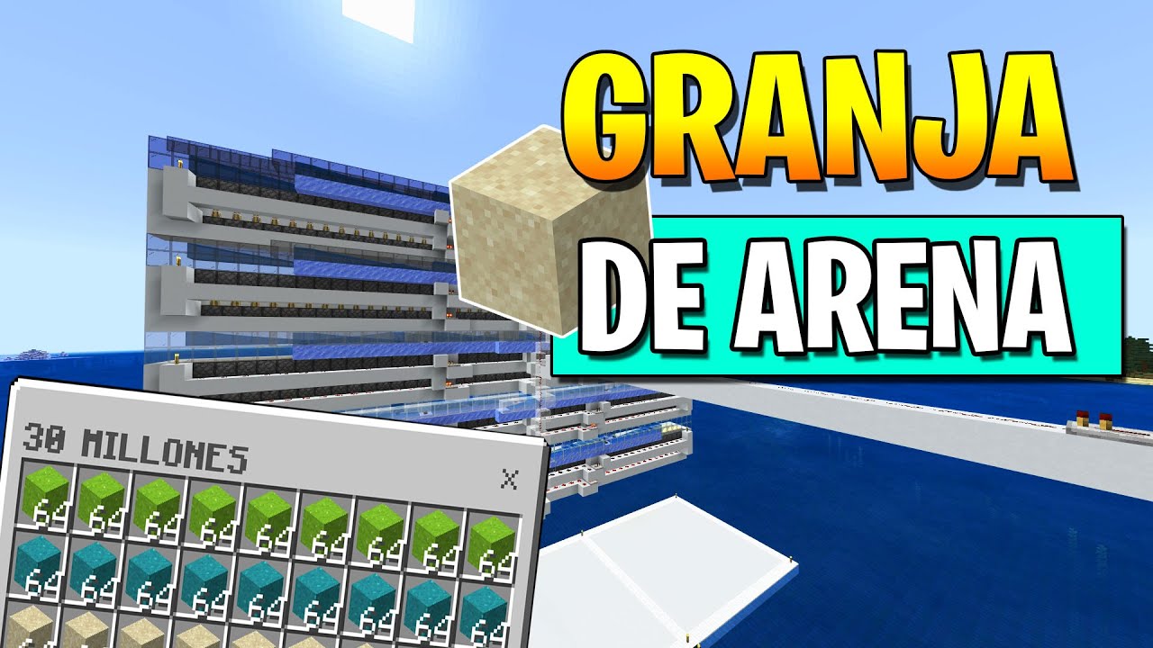 Minecraft Bedrock: Granja de Arena Masiva, Grava, Polvo De Concreto ...