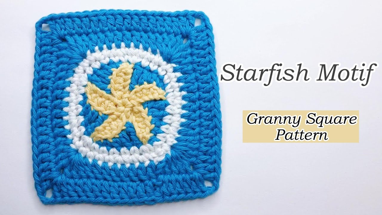 Crochet Starfish Motif | Granny Square Pattern | Tutorial - YouTube