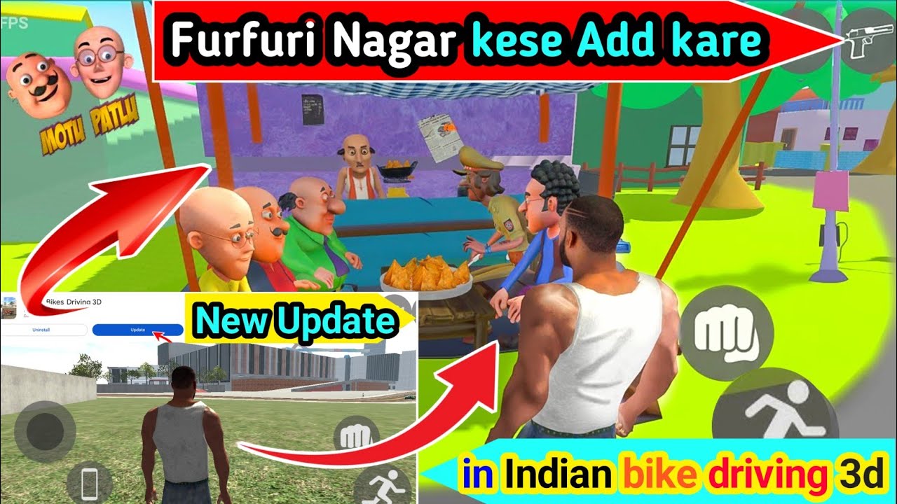 How to Add Motu Patlu City Furfuri Nagar in Indian Bike Driving 3D ...