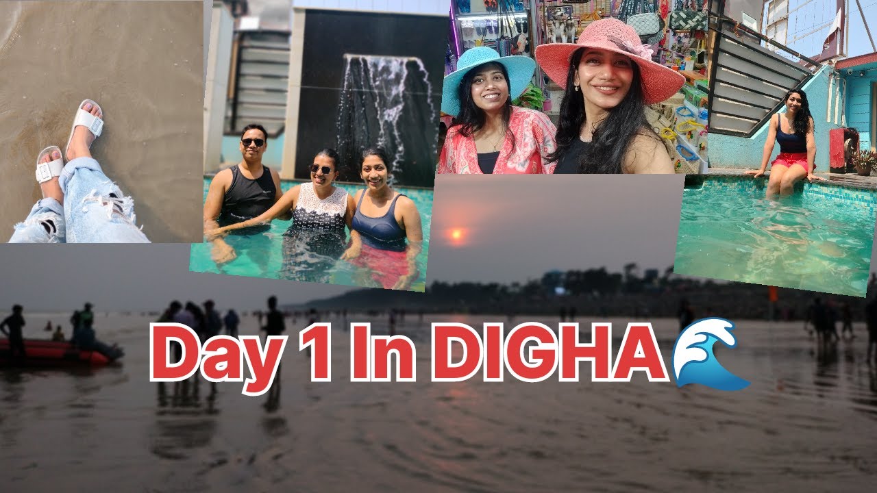 Day 1 In DIGHA 🌊 2024 || The Piku's || Luxury Hotel With Swimming pool ...