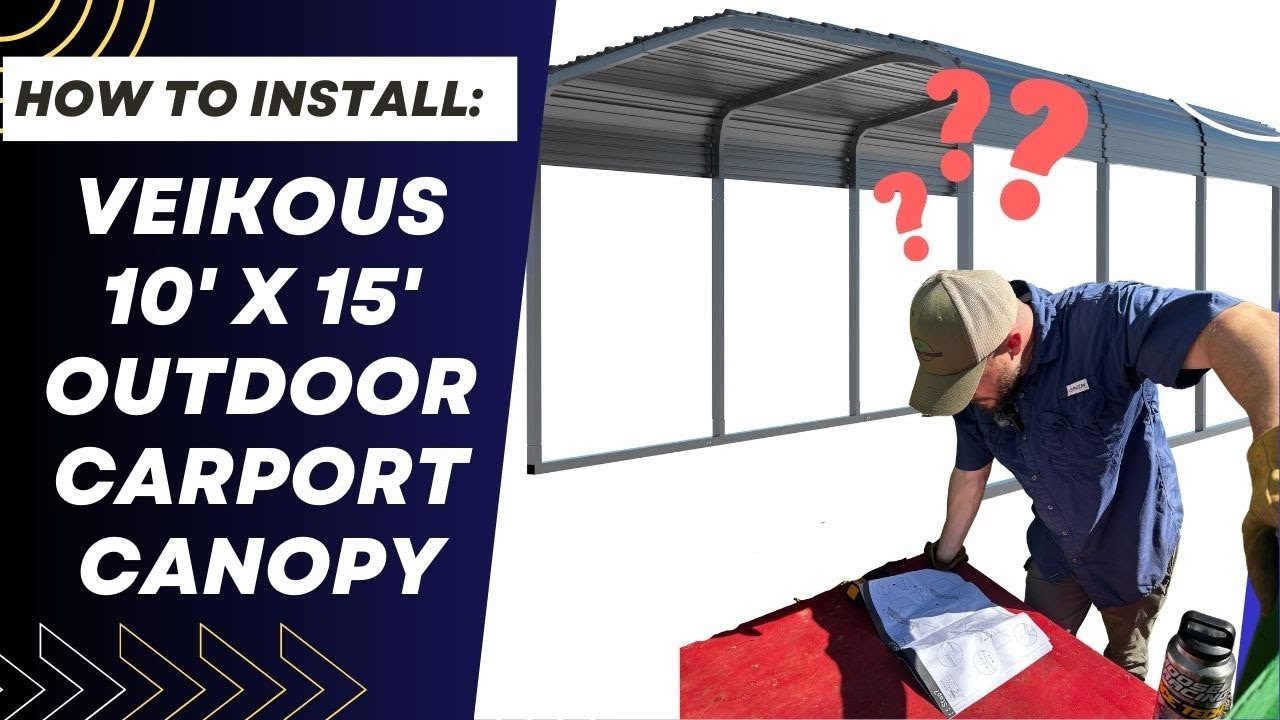 How to Install: 10' x 15' Veikous Outdoor Carport - YouTube