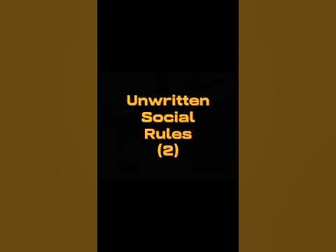 Unwritten Social Rules 2 - YouTube