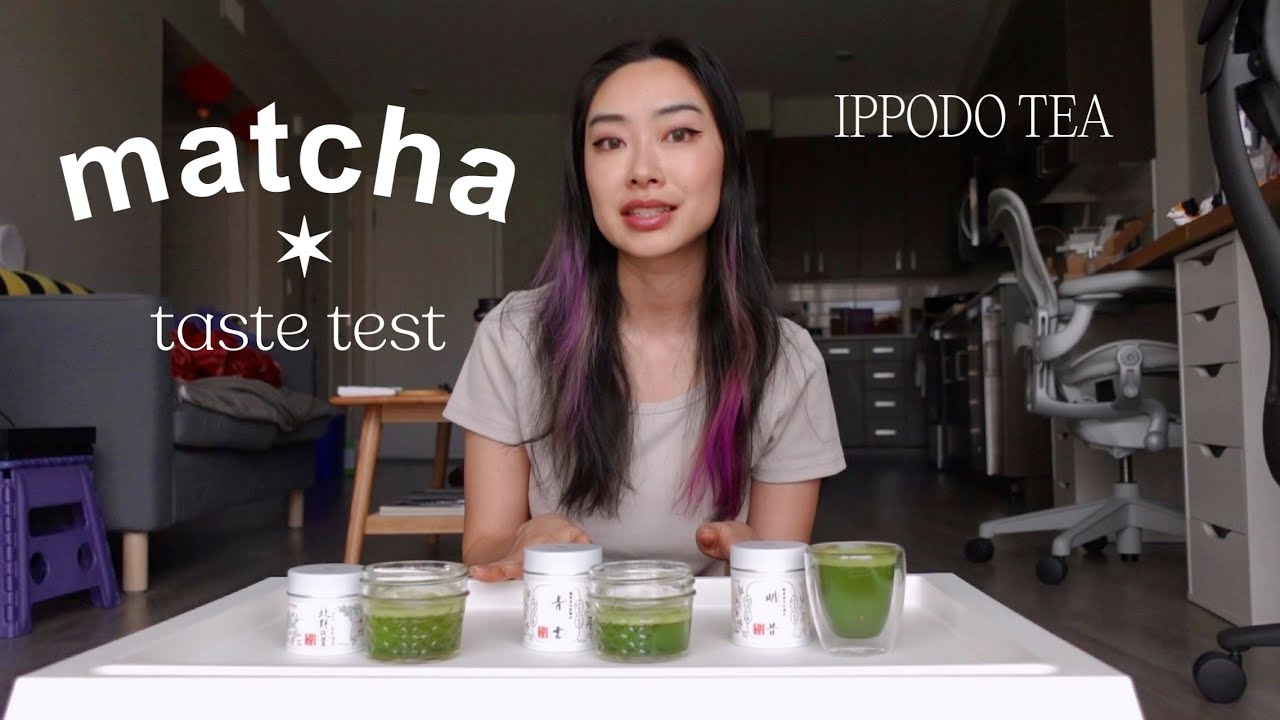 matcha taste test 🍵 ippodo tea comparison - seiun, sayaka, kitano ...