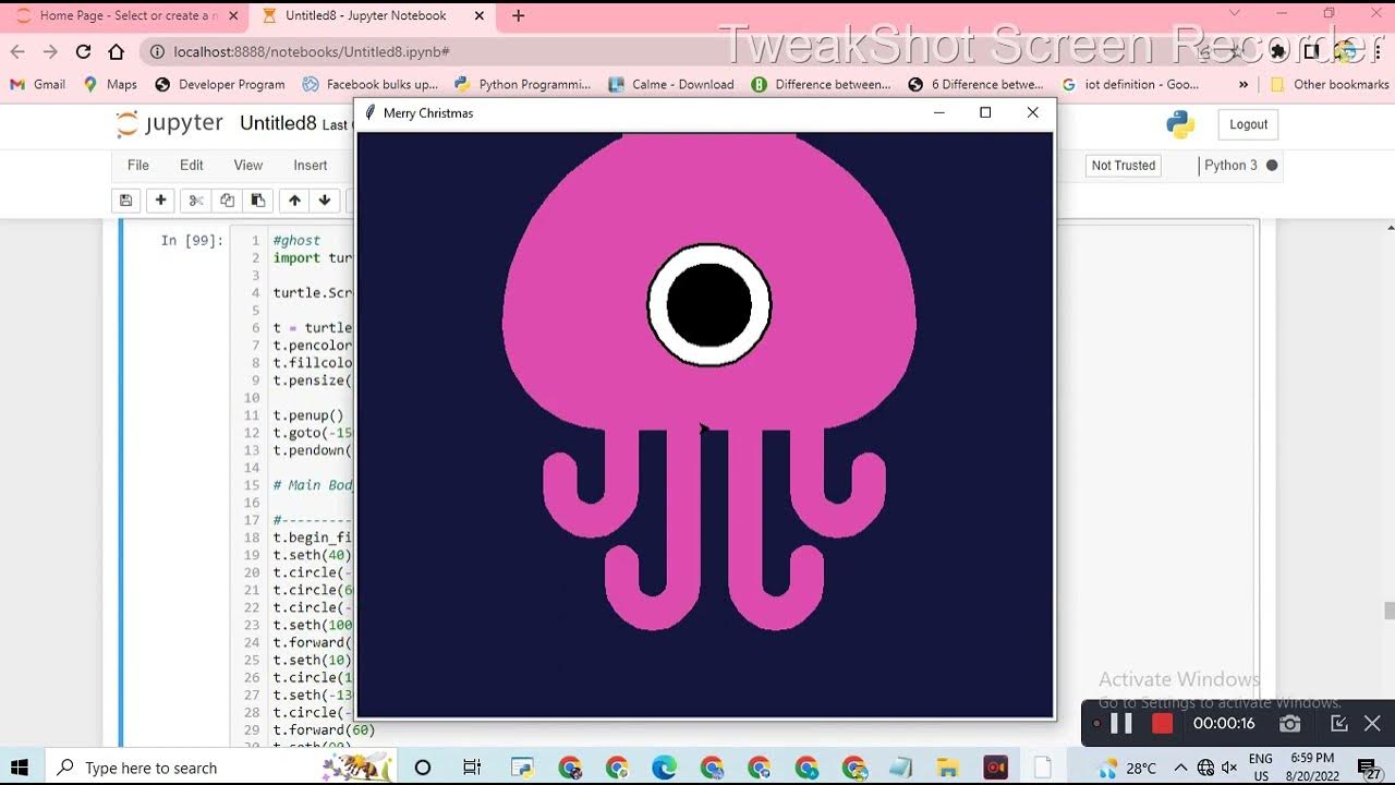 monster Drawing in Python || Python turtle library || Python for beginners - YouTube