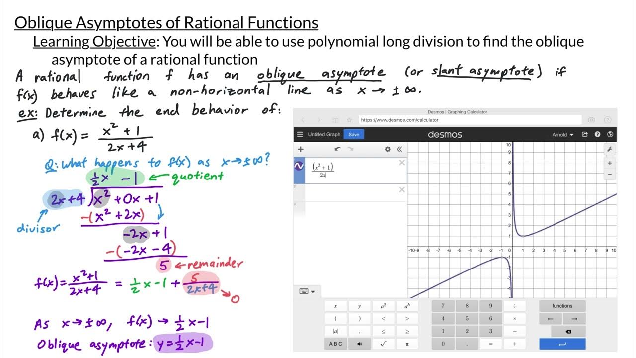 Oblique Asymptotes of Rational Functions - YouTube