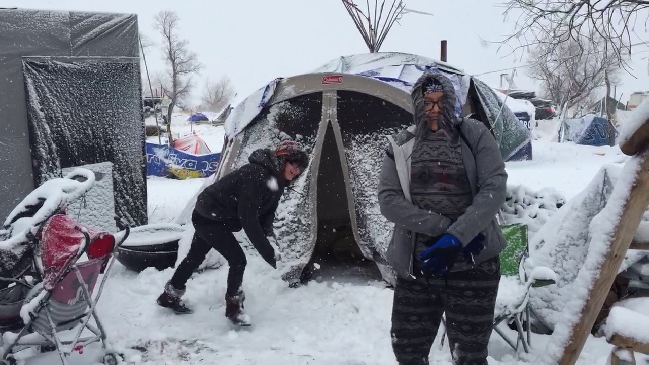 First snow day at Standing Rock - YouTube