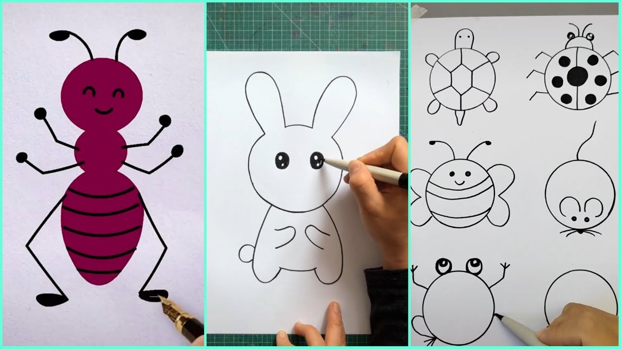 Relaxing Creative Art | Fun and Easy Drawing Tricks. Simple Pencil ...