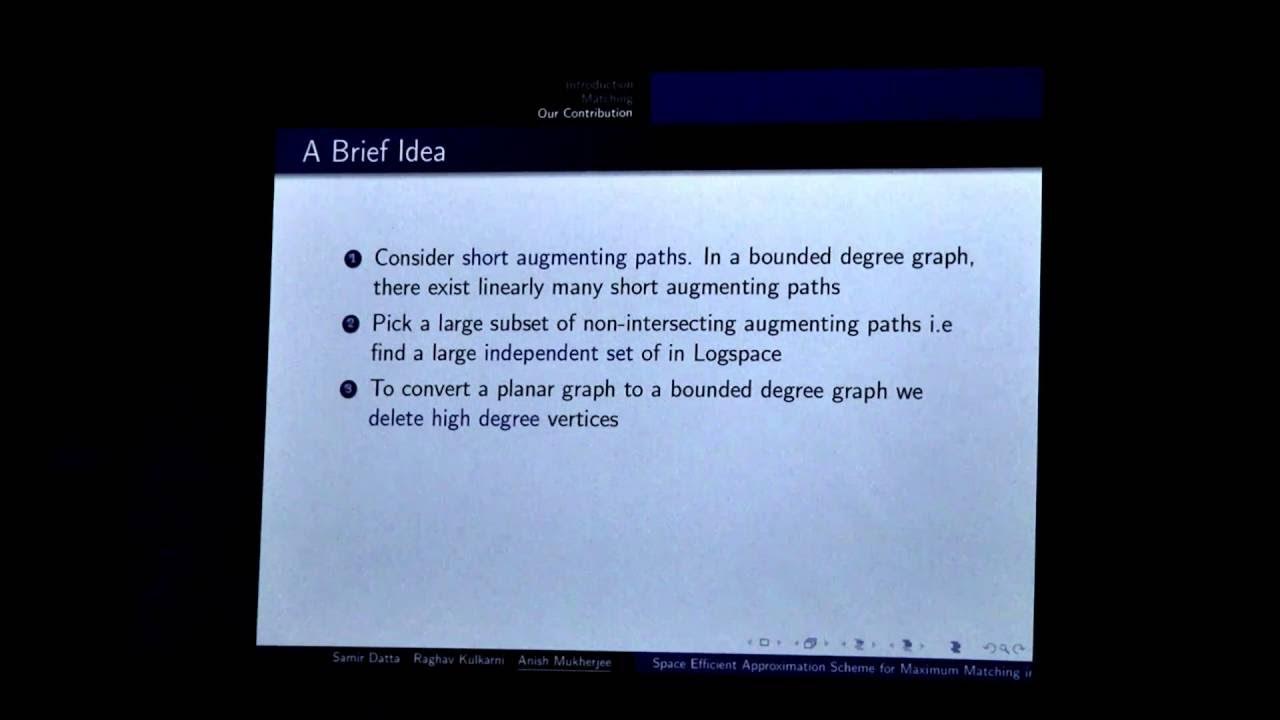Lecture 3: Space-efficient Approximation Scheme for Maximum Matching in Sparse Graphs by Prof ...