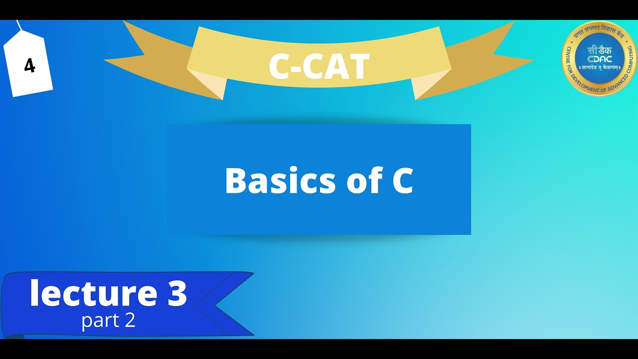 CDAC C-CAT lecture 3 | basics of c | part 2 | barcode - YouTube