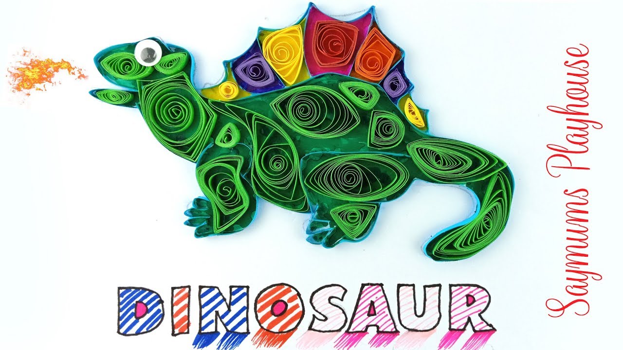 Quilling For Kids - Making Dinosaur With Quilling Papers - YouTube