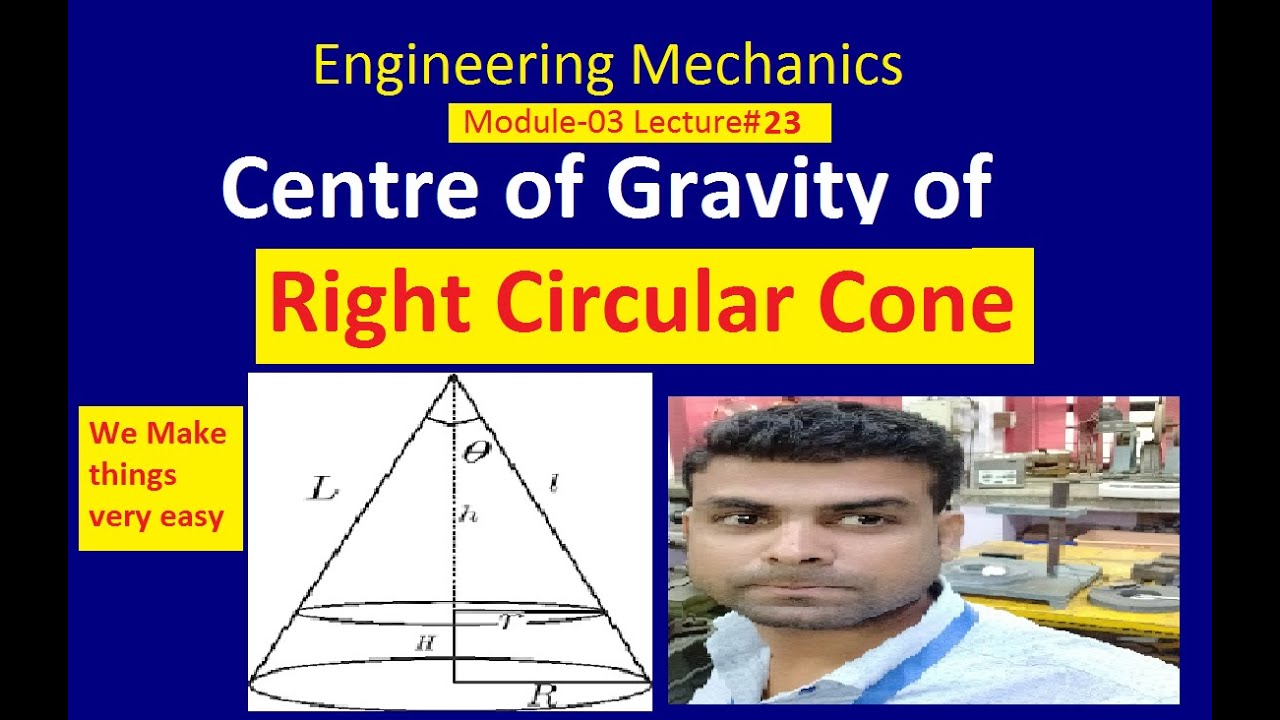 Center of Gravity of Right Circular Cone (3-D) | Engineering Mechanics ...