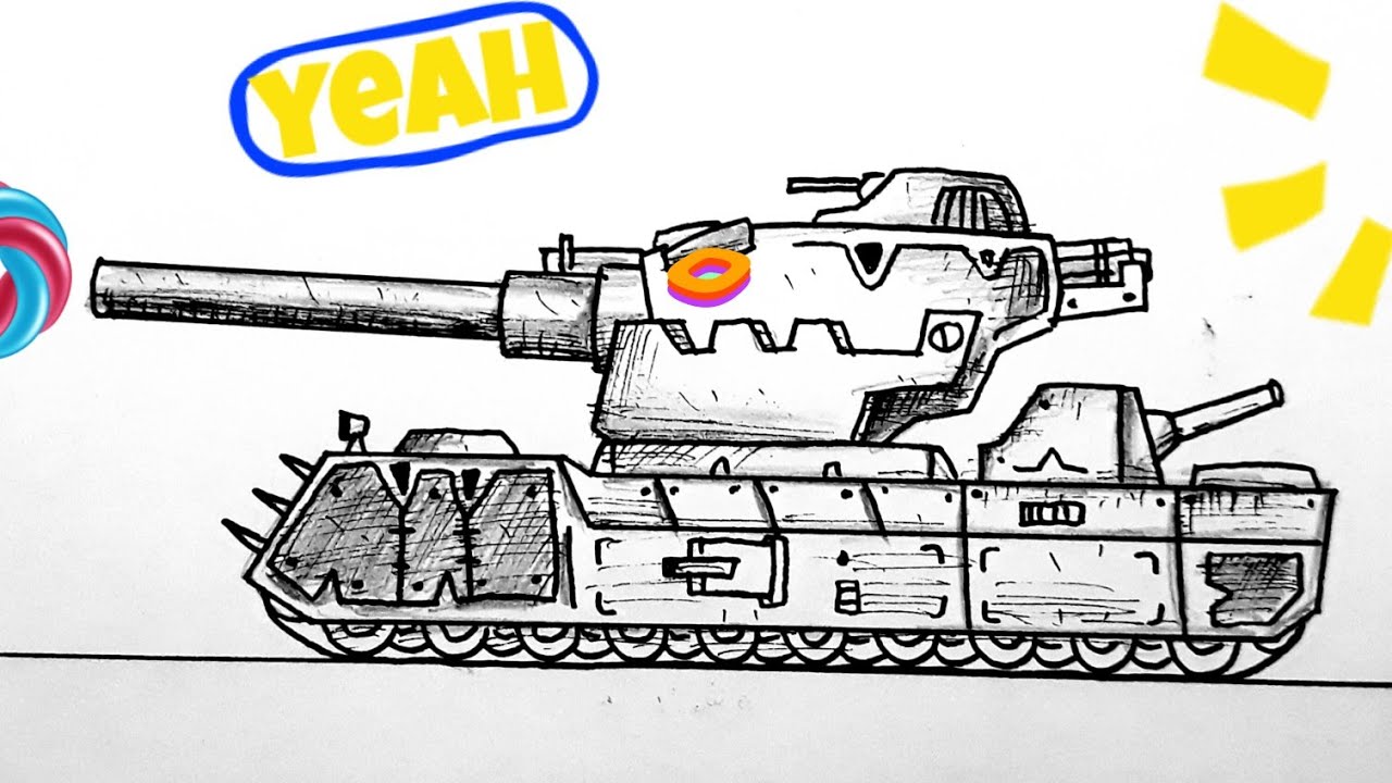 💥วาดรูปรถถัง🔥Monster tank 💥How to draw a tank - YouTube