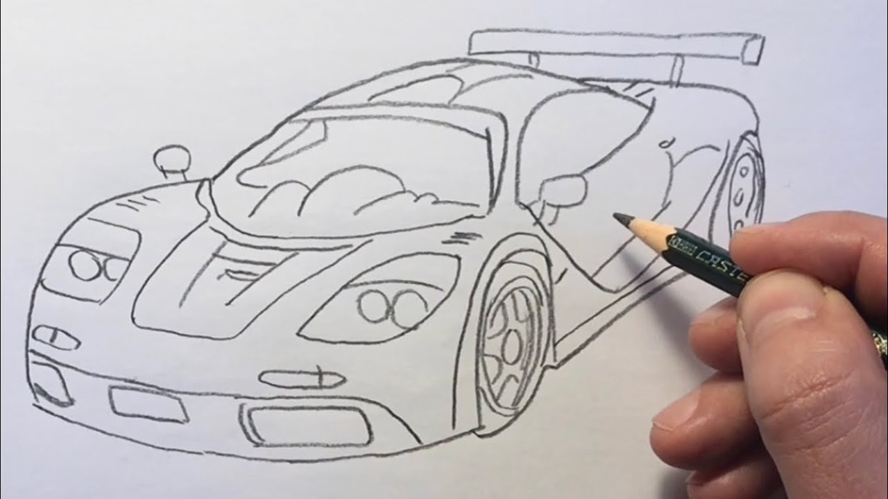 How to Draw a fast car - YouTube