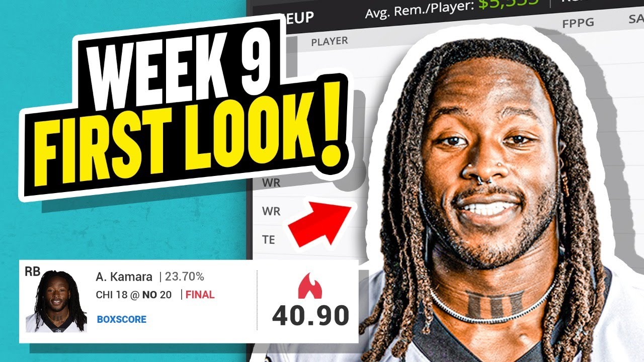 DraftKings Week 9 First Look: Top DFS Picks - YouTube