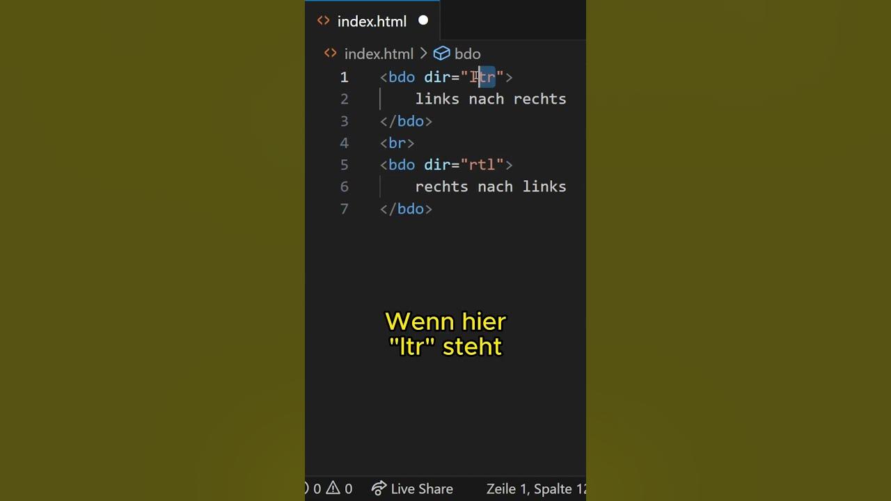 bdo-Element in HTML #coding #html - YouTube