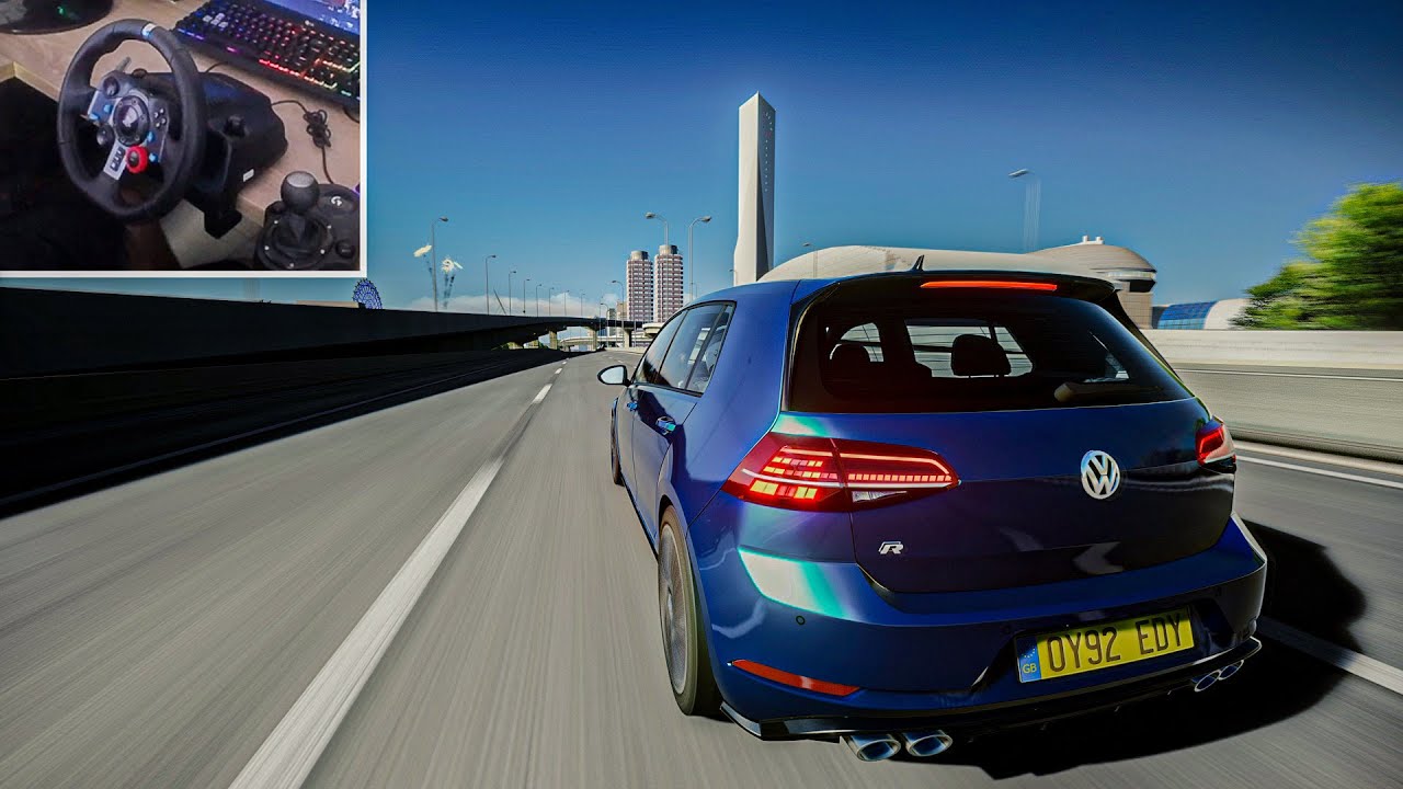 VOLKSWAGEM GOLF 300HP CRAZY DRIVING | LOGITECH G29 + SHIFTER - YouTube