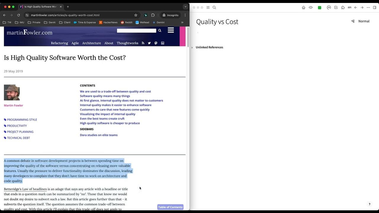 Save selection text to Logseq - YouTube