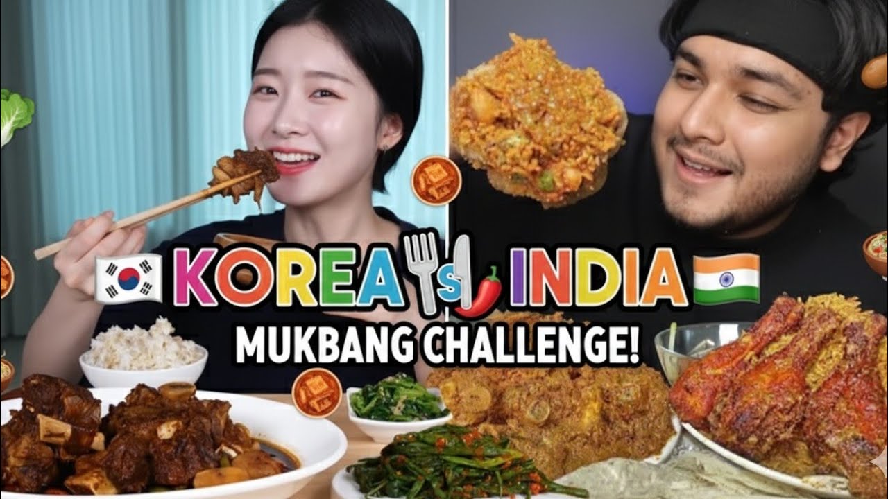 ASMR MUKBANG | Korea🇰🇷 VS India 🇮🇳 - YouTube