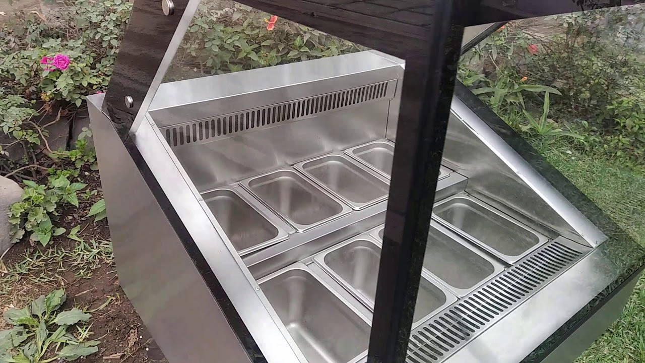 Exhibidor de helados o cremoladas modelo cúbico - YouTube