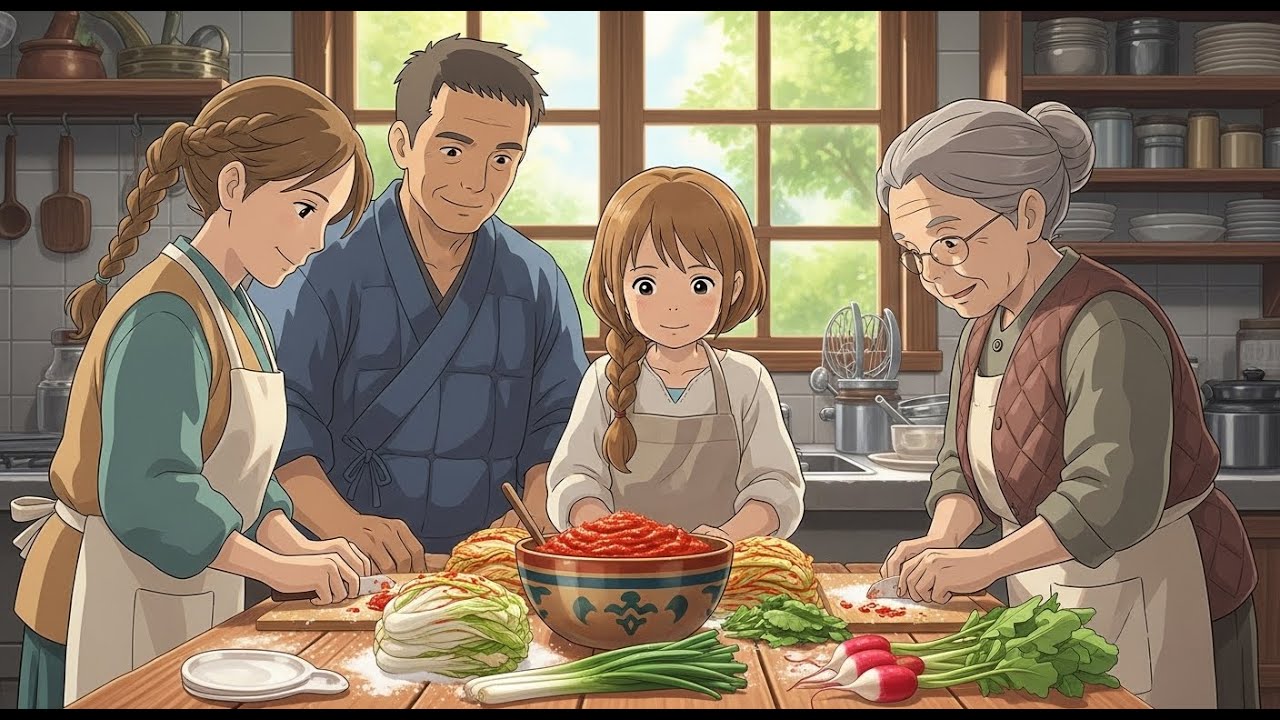 Animated Rural Life - Ep 4: First Snow & Making Kimchi | Ghibli Style ...