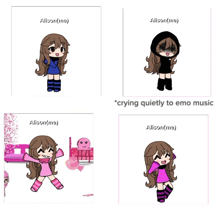 my blue phase, emo phase, pink phase, and purple phase be like if they ...