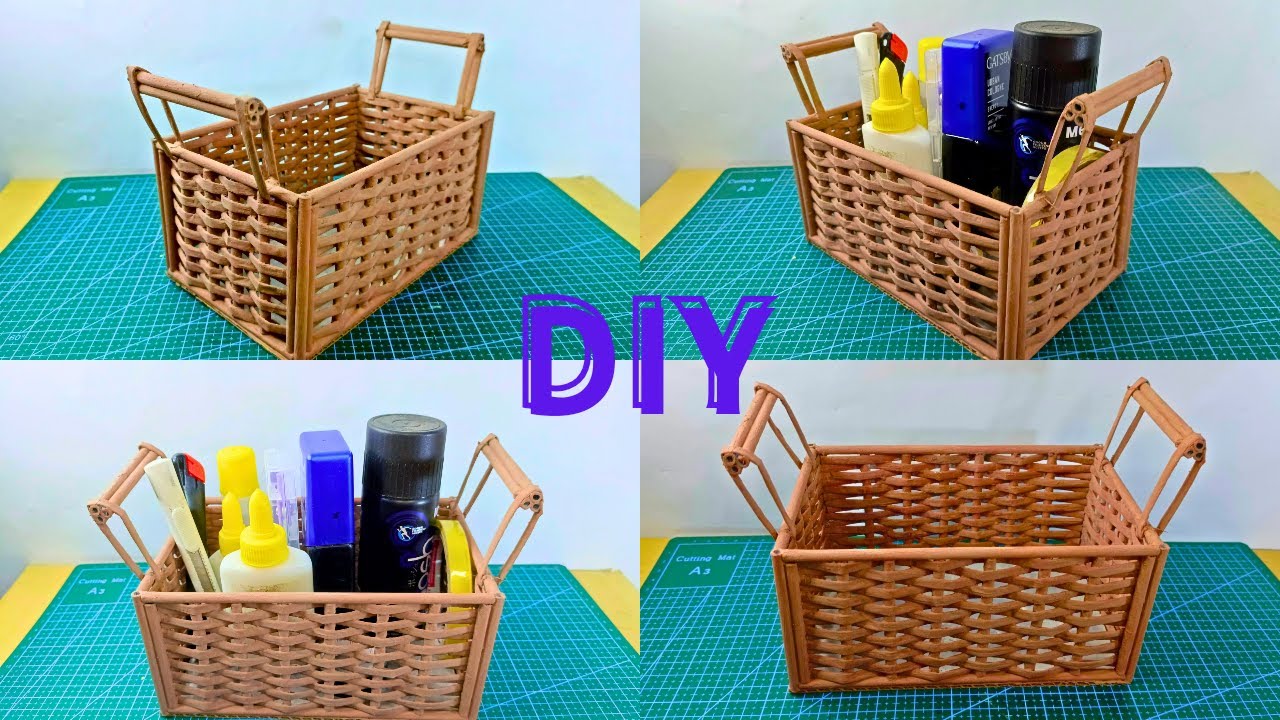 Such a Beautiful Woven Box | Making Woven Boxes From Newspaper | DIY ...