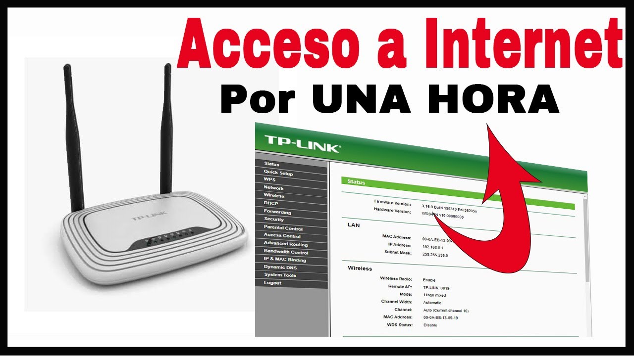 Como dar Acceso a Internet por una Hora || Router WI-FI TP-LINK - YouTube