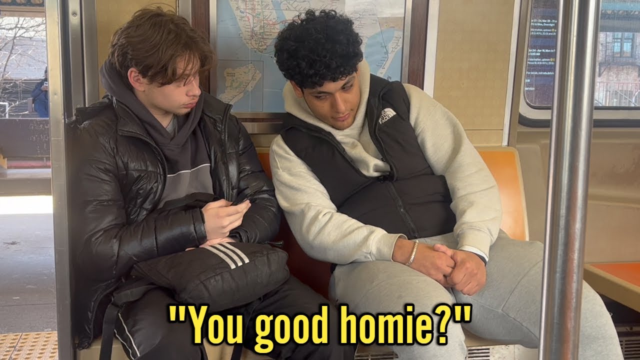 Aggressively Staring At Strangers Phones On New York Subways - YouTube