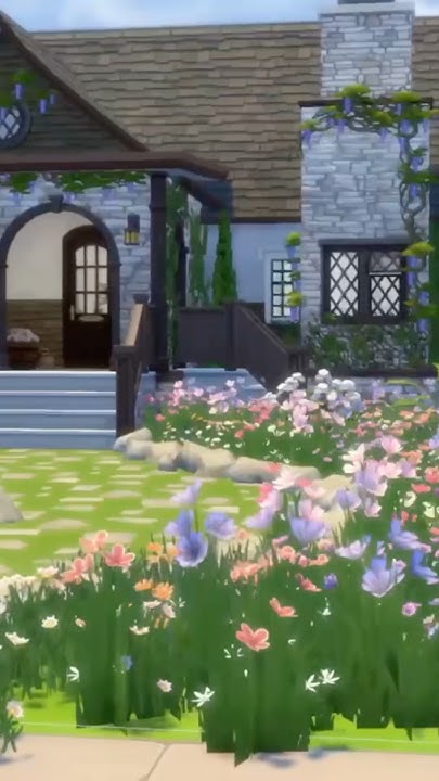 Full speed build of this Sims 4 fairytale cottage up on my channel now!! #simsbuild #thesims4 ...