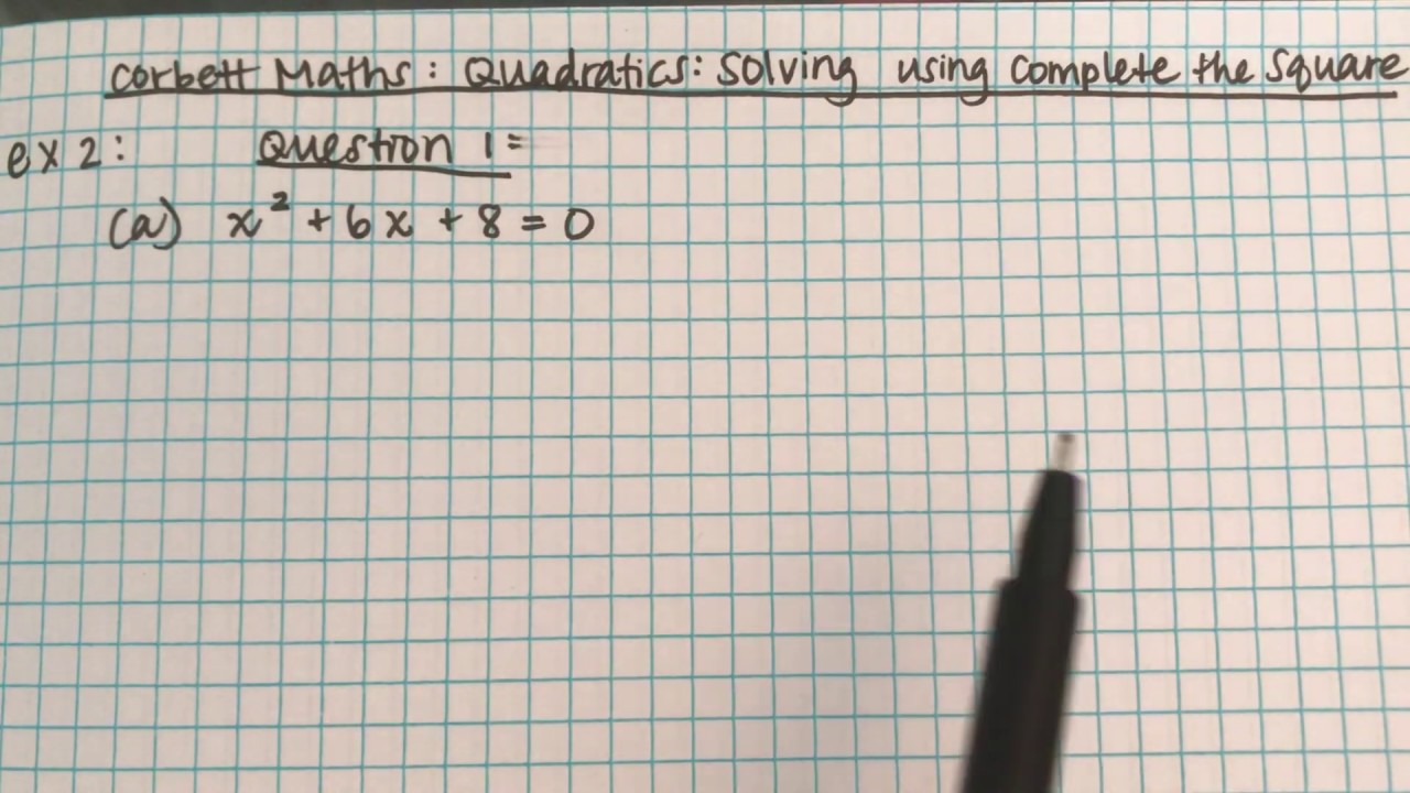 Completing the Square - Example 1 - YouTube