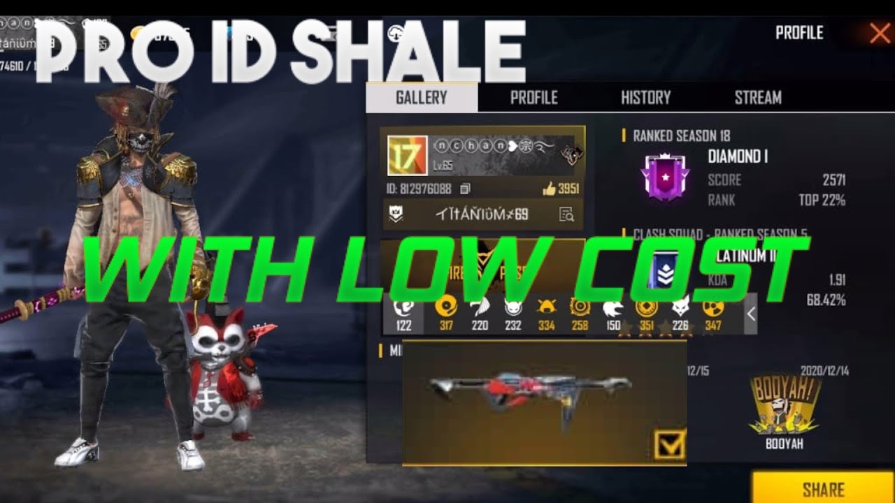 FREE FIRE PRO ID SALE WITH LOW COST - YouTube
